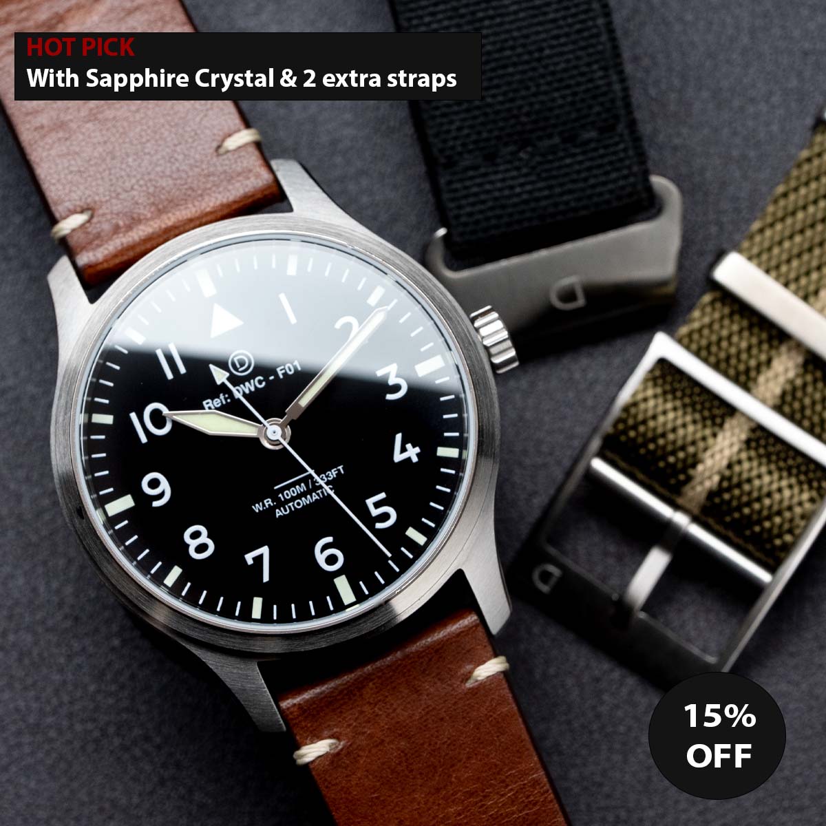 [Modding Starter Combo] DIY Watchmaking Kit | 40mm Pilot Watch with Sa ...