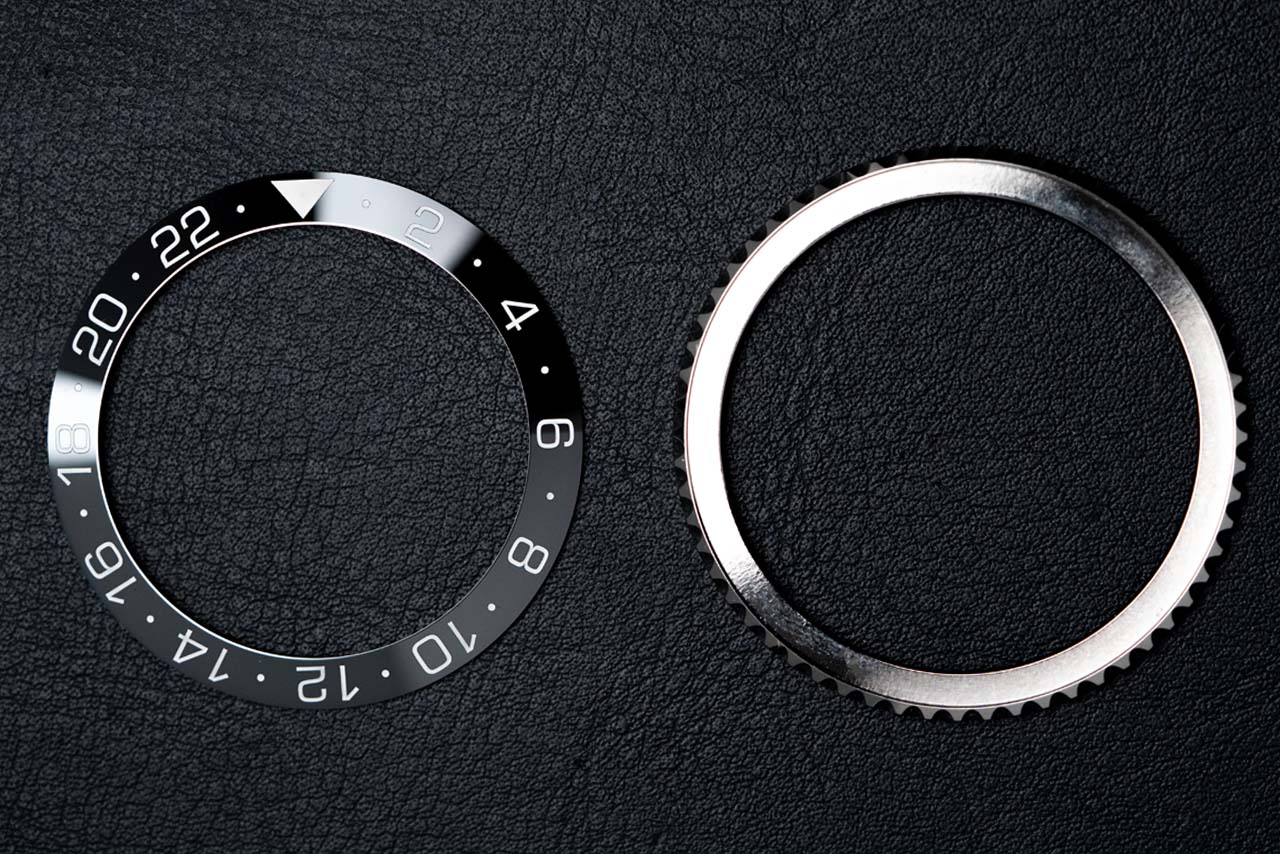 41.5mm Bezel Bundle - GMT Diver Ceramic Bezel Insert (Black & Grey - T ...