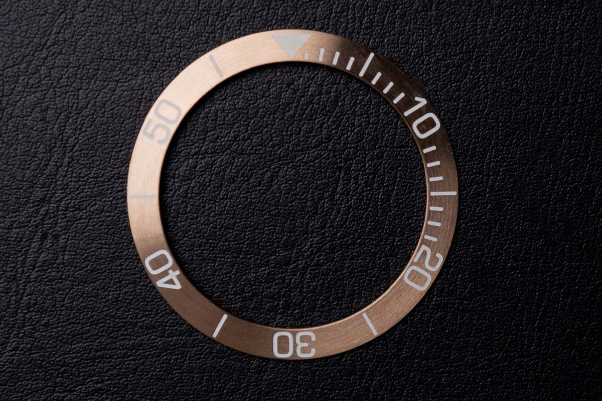 39.4mm Stainless Steel Diver Bezel Insert - Type B Champagne Rose Gold ...